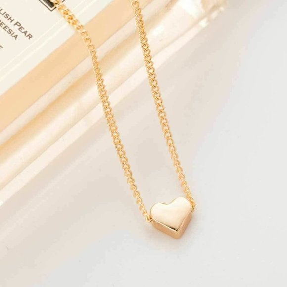 Diona j | Jewelry | Girl Gold Tiny Heart Short Pendant Necklace Chain ...